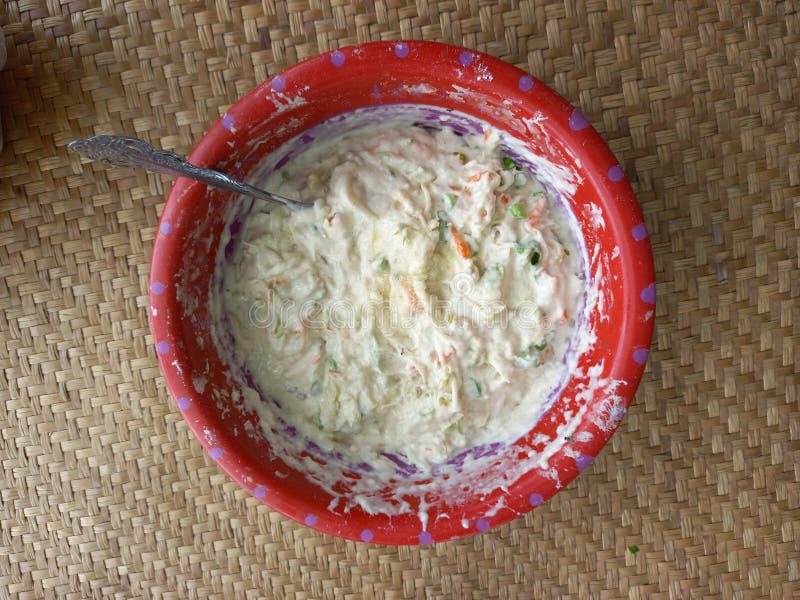 Traditional Fritter Batter Known As Bakwan Stock Image - Image of flour ...
