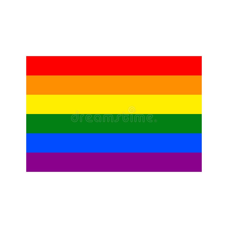 Traditional Gay Pride Flag Doodle Icon Vector Color Line Illustration