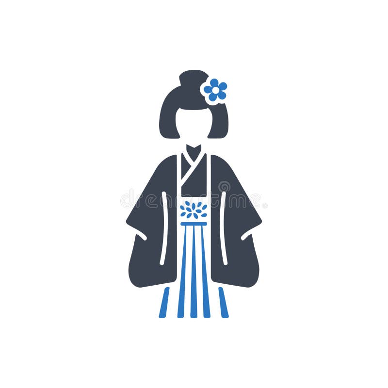 Traditional Geisha Attire Icon Stock Vector - Illustration of kimono ...