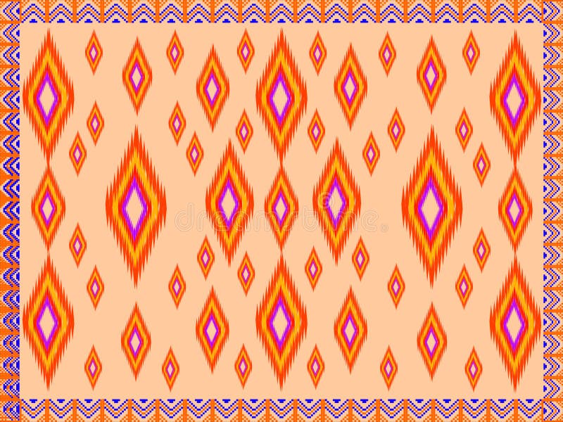 Traditional Geometric Ethnic Embroidered Ikat Fabric Pattern Stock ...