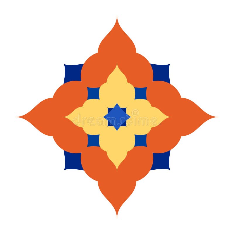 Traditional Geometric Pattern Icon Symbol for Decoration Flat Design ...