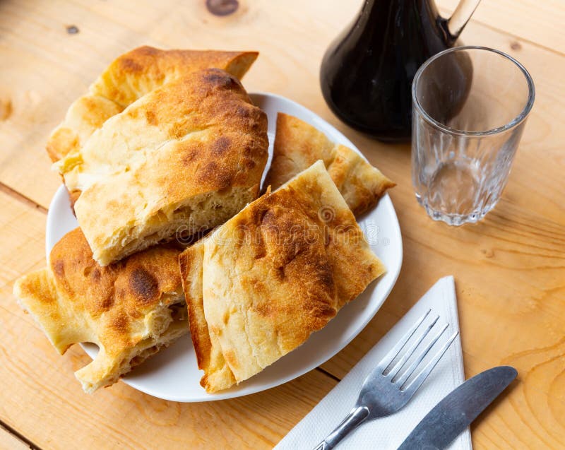 Traditional Georgian Bread. Fresh Baked Lavash Stock Image - Image of ...