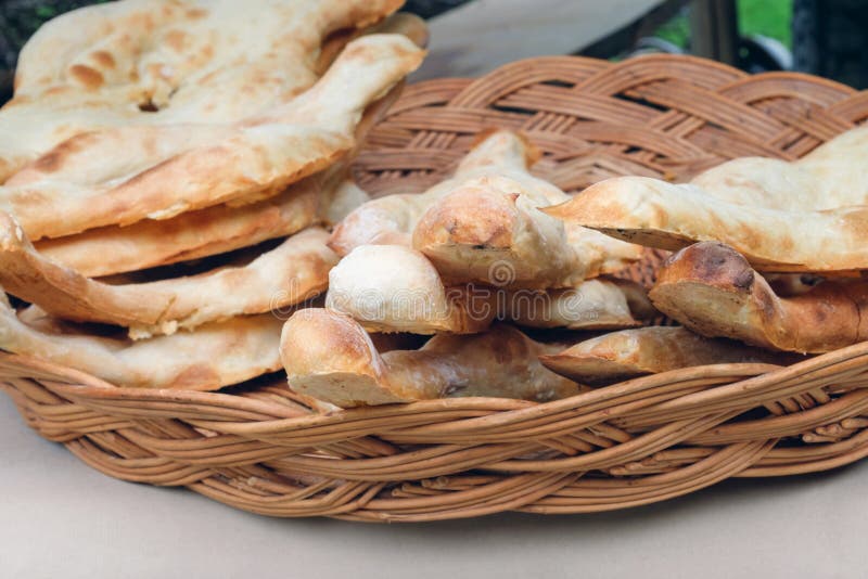 Traditional Georgian Breads Stock Image - Image of flatbreads, focus ...