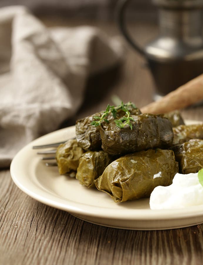 Dolma food in grape leaves stock image. Image of cuisine - 164204167