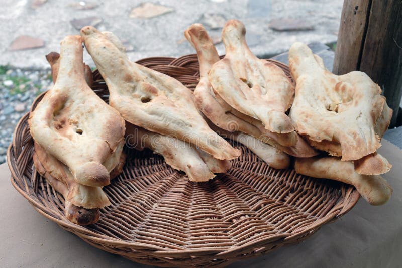 Traditional Georgian Flatbreads Stock Image - Image of object, cuisine ...