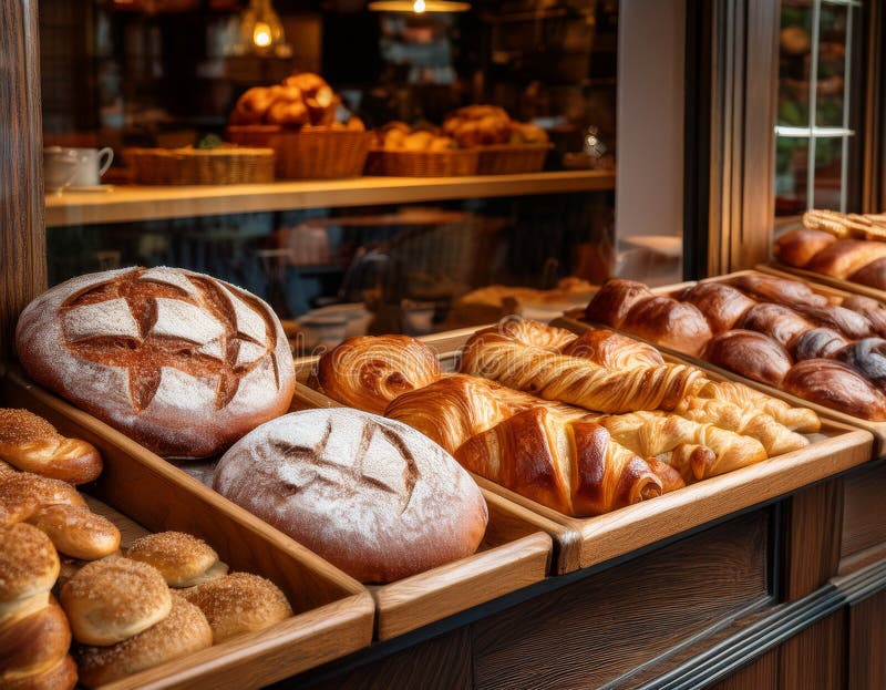 A Traditional German Bakery Displaying Bread and Pastries Stock ...