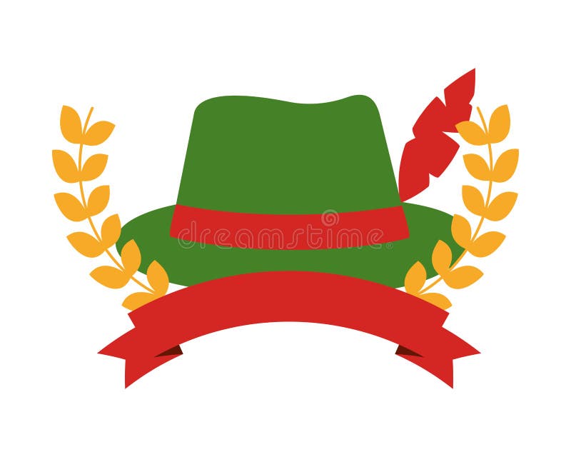 Traditional German Hat with Ribbon and Crown Stock Vector ...