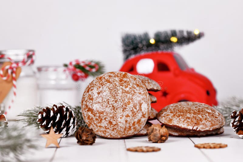 Traditional German Round Glazed Gingerbread Christmas Cookie Called ...