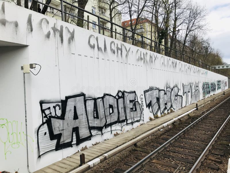 Traditional German Textures with Texts Painted on a Wall of a Railway ...