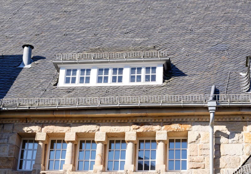 Gable of a Half-timbered House in Black and White Stock Photo - Image ...
