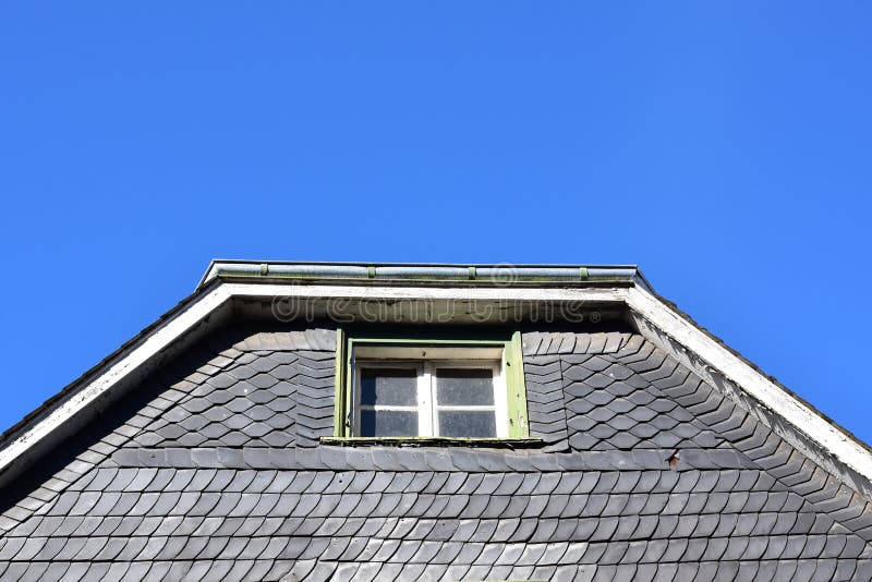 Gable of a Half-timbered House in Black and White Stock Image - Image ...