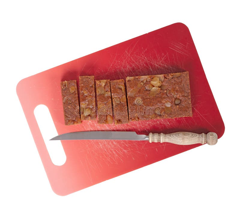 Traditional Gingerbread Cake on a Red Gradient Cutting Board, Isolated ...
