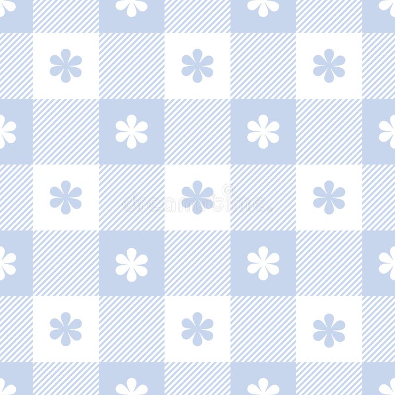 Traditional Gingham Patterns and Flower, Pastel Colors. Stock ...
