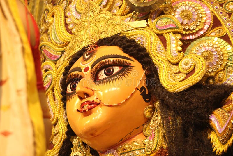 Traditional Goddess in a Traditional Bengali Gesture Stock Photo ...