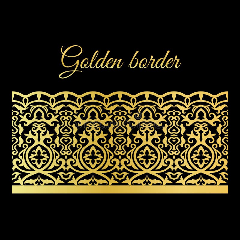 Traditional Golden Arabic Seamless Border Stock Vector - Illustration ...
