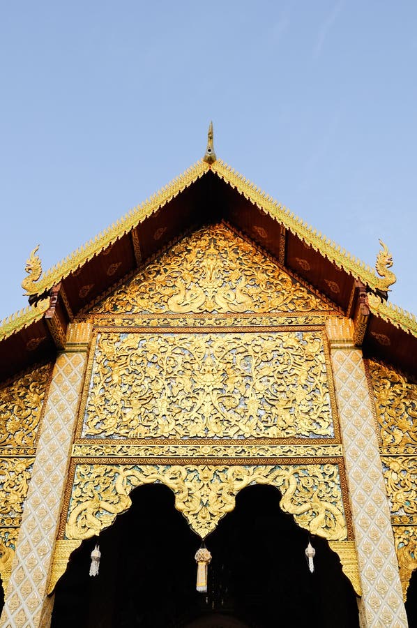 Traditional Golden Thai Church Stock Image - Image of asia, golden ...