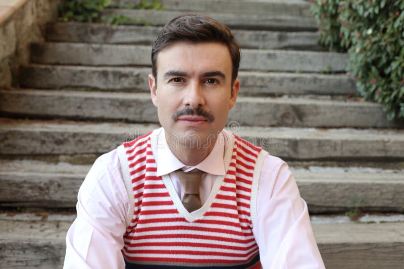 Traditional Good Looking Man with a Mustache Stock Image - Image of ...