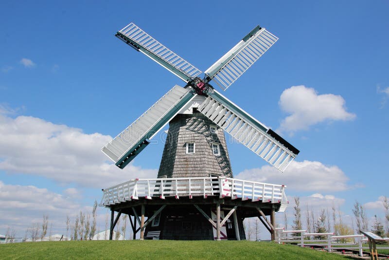 Traditional Grain Windmill stock photo. Image of full - 54543330
