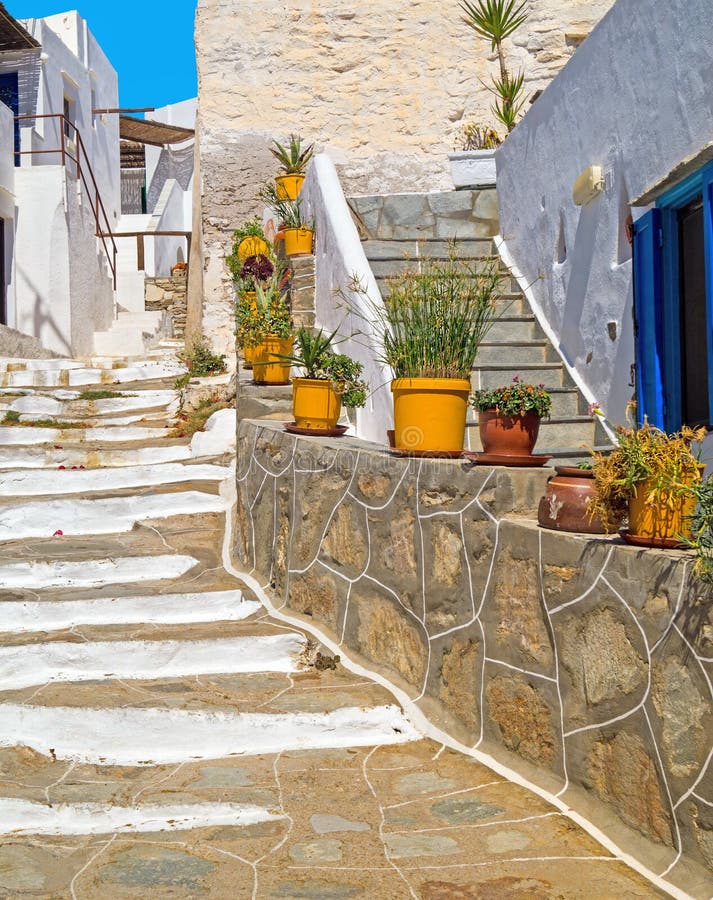 Traditional Greek Architecture on Cyclades Islands Stock Image - Image ...