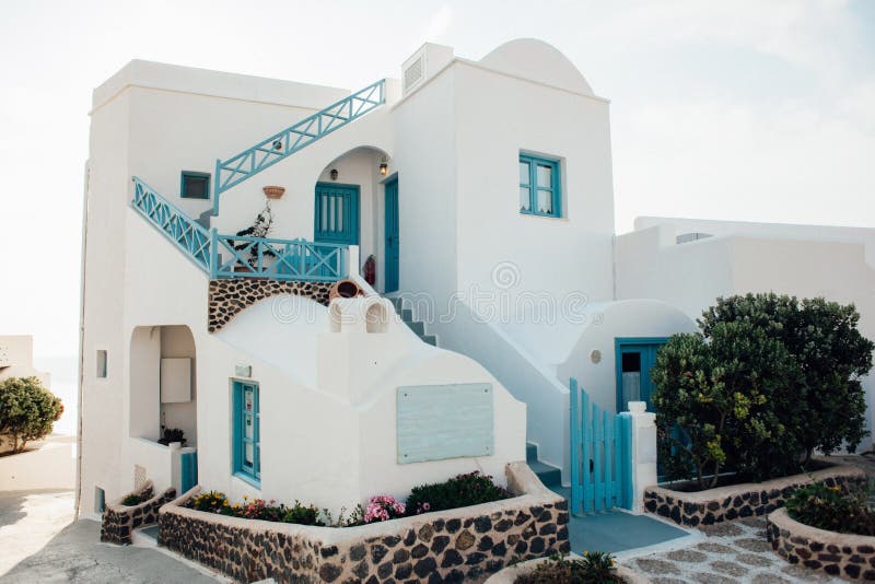 Traditional Greek Building on Santorini Stock Image - Image of view ...