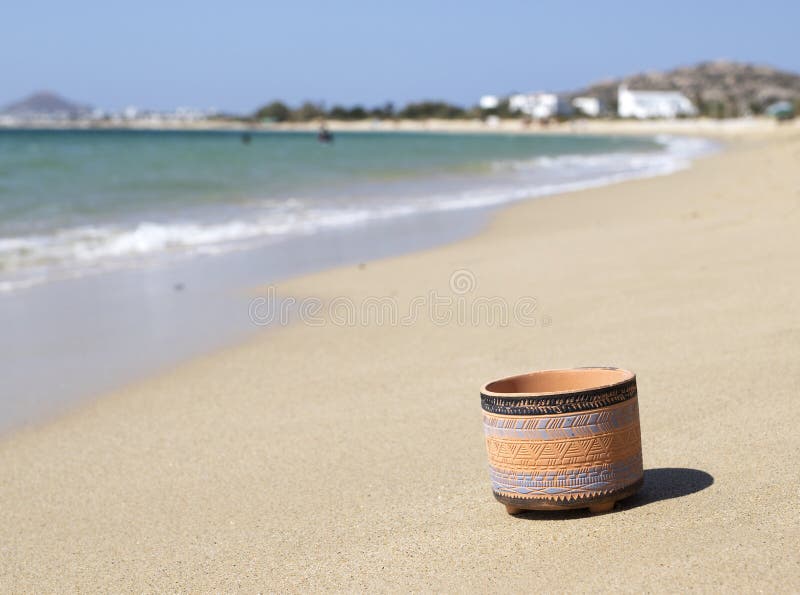 Traditional greek clay pot stock image. Image of ornaments - 255828895
