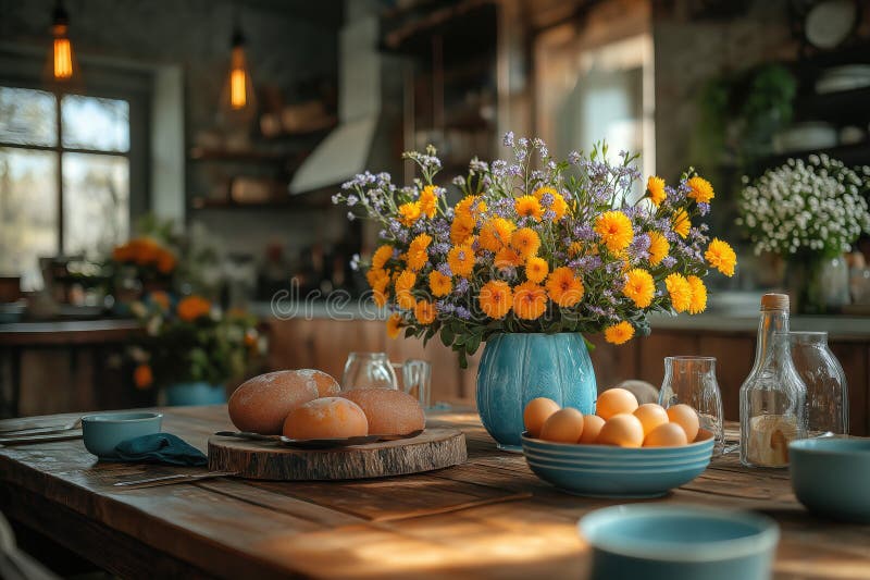 A Traditional Greek Easter Table, Vibrant and Cultural, Holiday Theme ...
