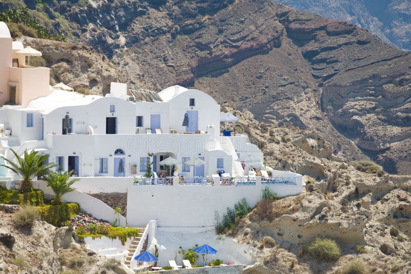 Traditional Greek hotel stock image. Image of island, palm - 2954593