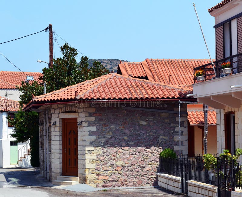 Traditional greek houses stock image. Image of scenic - 5023369