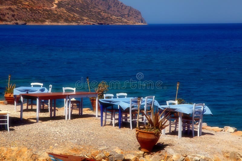 Traditional Greek Outdoor Restaurant Greece Stock Photo - Image of ...