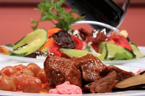 Traditional Greek Rabbit Stifado, Stock Image - Image of meal, food ...