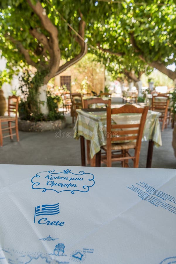 Restaurant on Crete editorial stock photo. Image of architecture ...