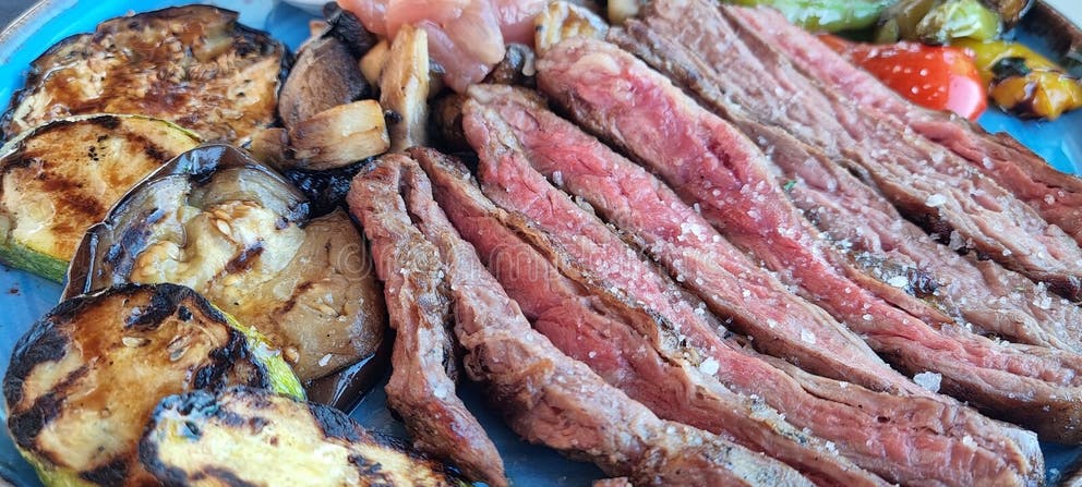 Traditional Greek Tagliata Dish Stock Photo - Image of beef, wine ...
