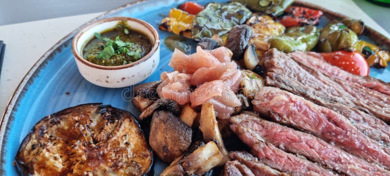 Traditional Greek Tagliata Dish Stock Photo - Image of people, elegant ...