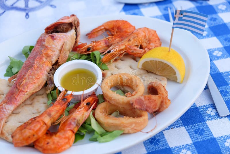 Traditional Greek Tavern Fish Plate Meze Stock Image - Image of healthy ...