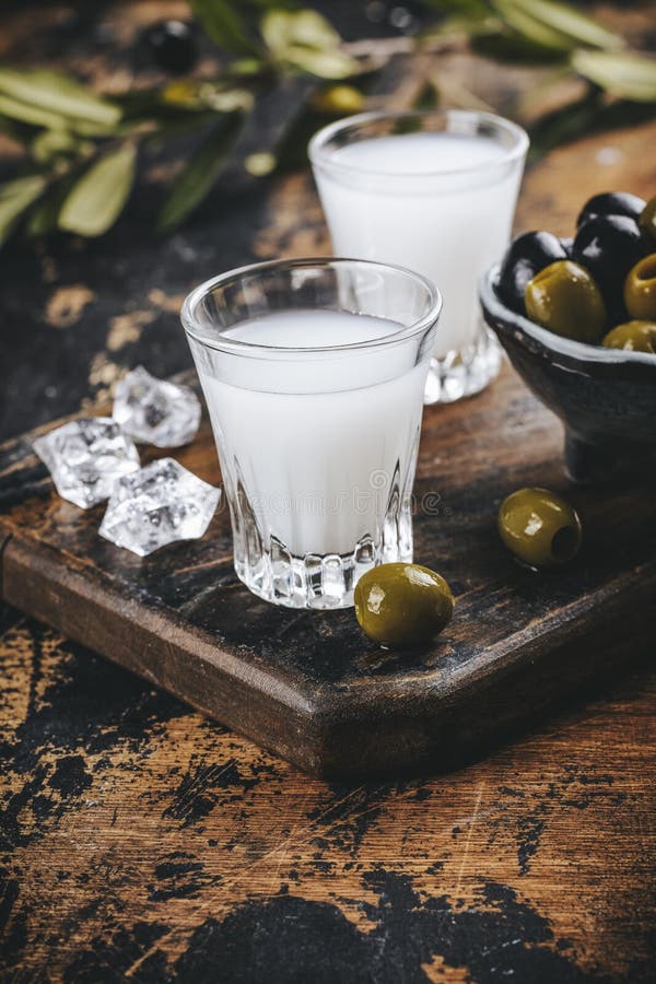 Traditional Greek Vodka Ouzo Stock Photo - Image of raki, anise: 283786128