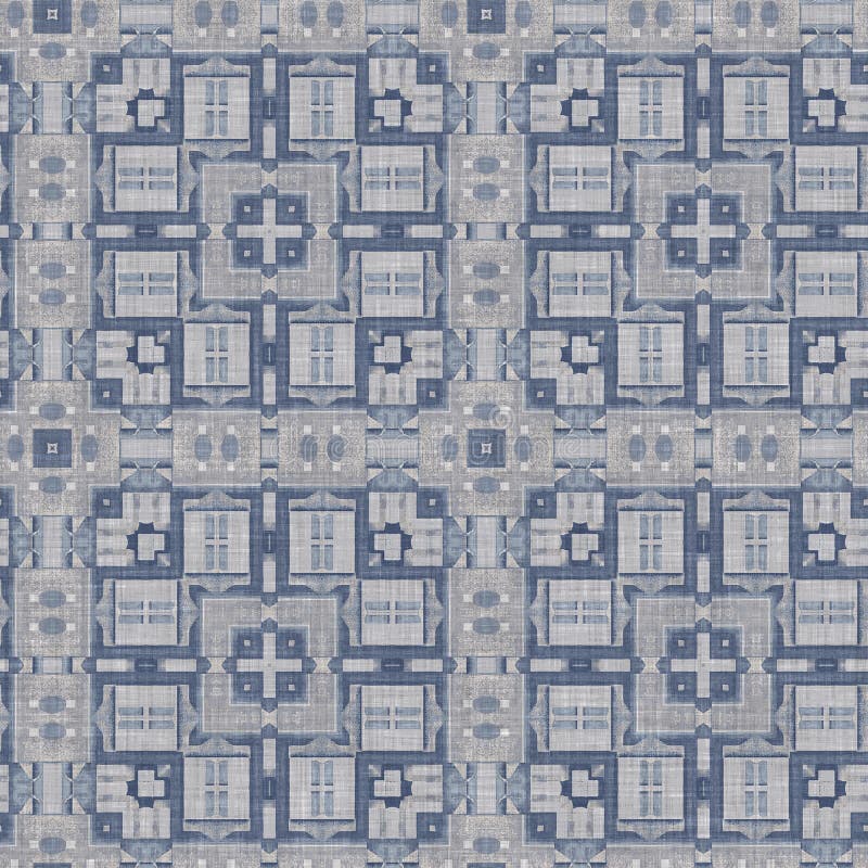 Traditional Grey Mosaic Seamless Pattern Print. Fabric Effect Mexican ...