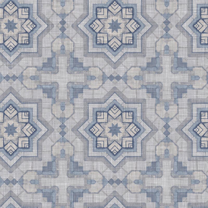 Traditional Grey Mosaic Seamless Pattern Print. Fabric Effect Mexican ...