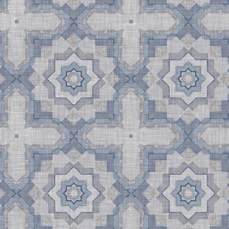 Traditional Grey Mosaic Seamless Pattern Print. Fabric Effect Mexican ...