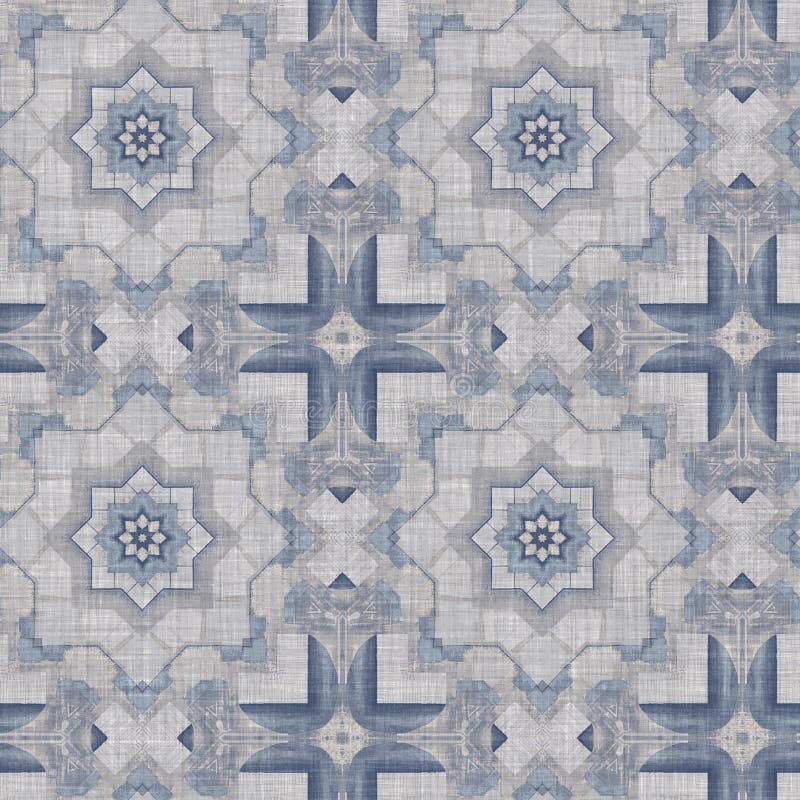 Traditional Grey Mosaic Seamless Pattern Print. Fabric Effect Mexican ...