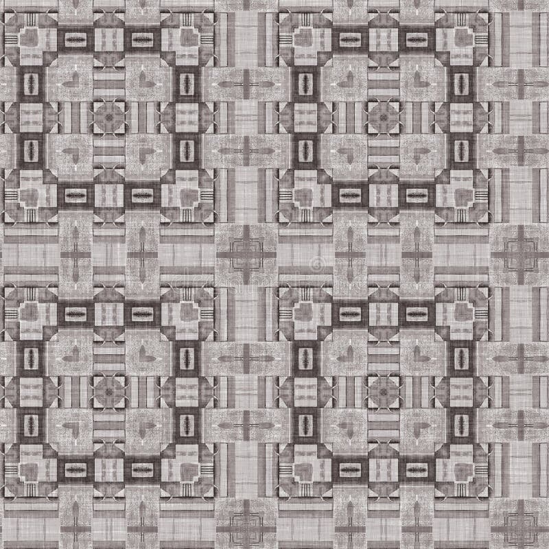 Traditional Grey Mosaic Seamless Pattern Print. Fabric Effect Mexican ...