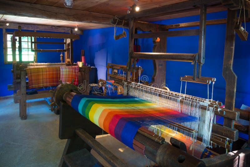 Traditional hand loom stock image. Image of process, fabricate - 65997129