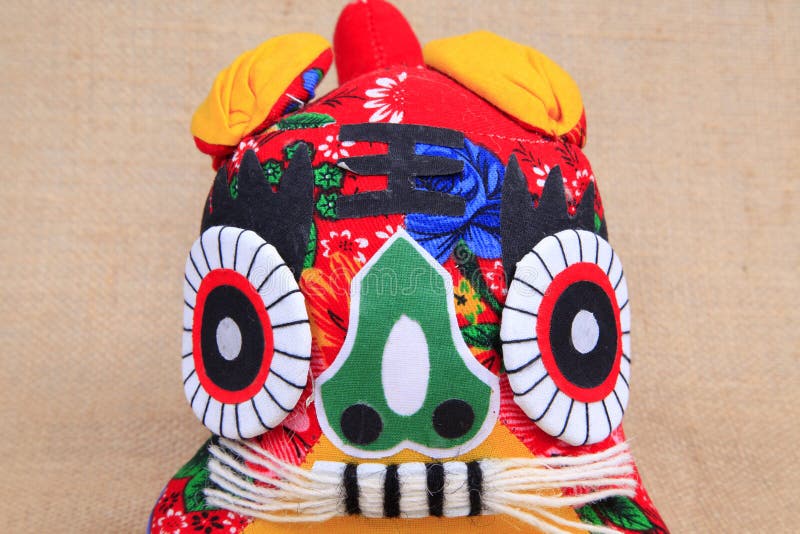 Traditional Hand Made Cloth Tiger Toy Stock Image - Image of ...