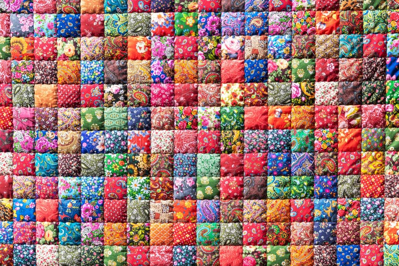Traditional Handmade Patchwork with Geometric Flower Pattern Stock ...