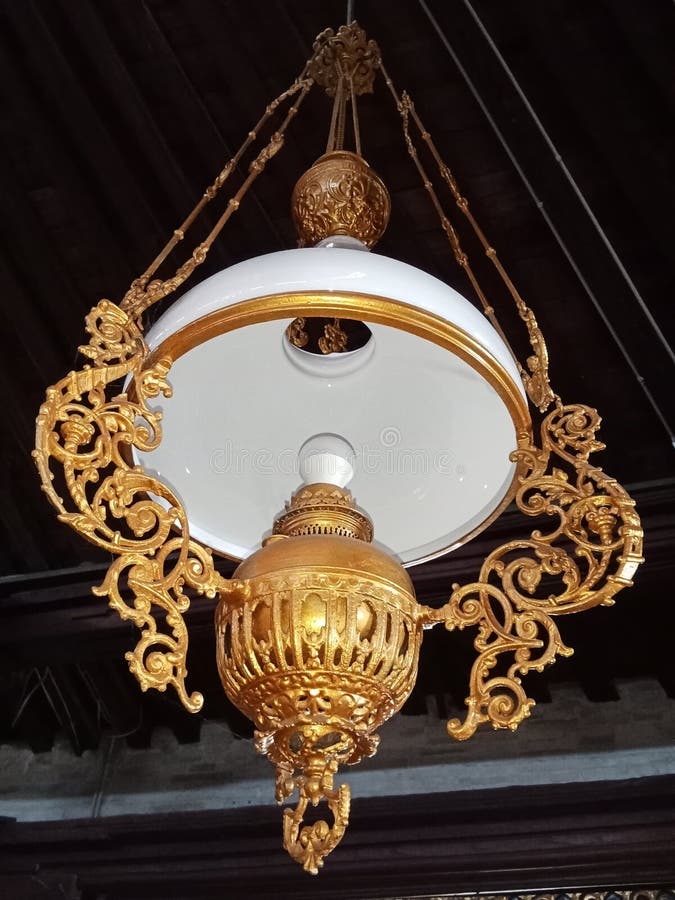 A Traditional Hanging Lamp, Close Up Stock Image - Image of bulb ...