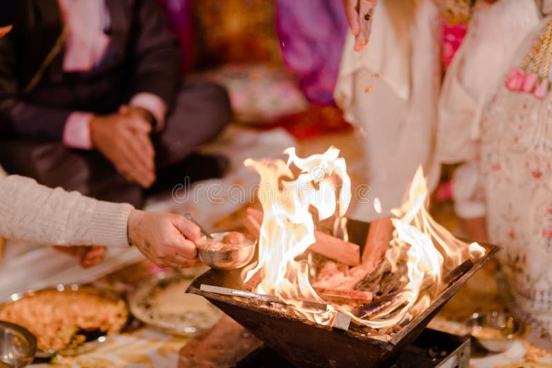 Traditional Havan (homan) Ritual during an Indian Wedding Stock Photo ...