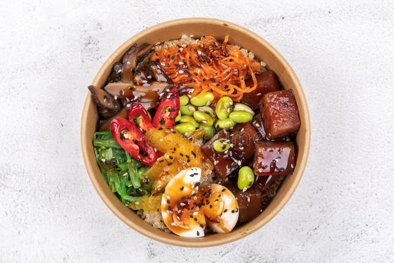 Traditional Hawaiian Poke with Vegetables Stock Photo - Image of ...