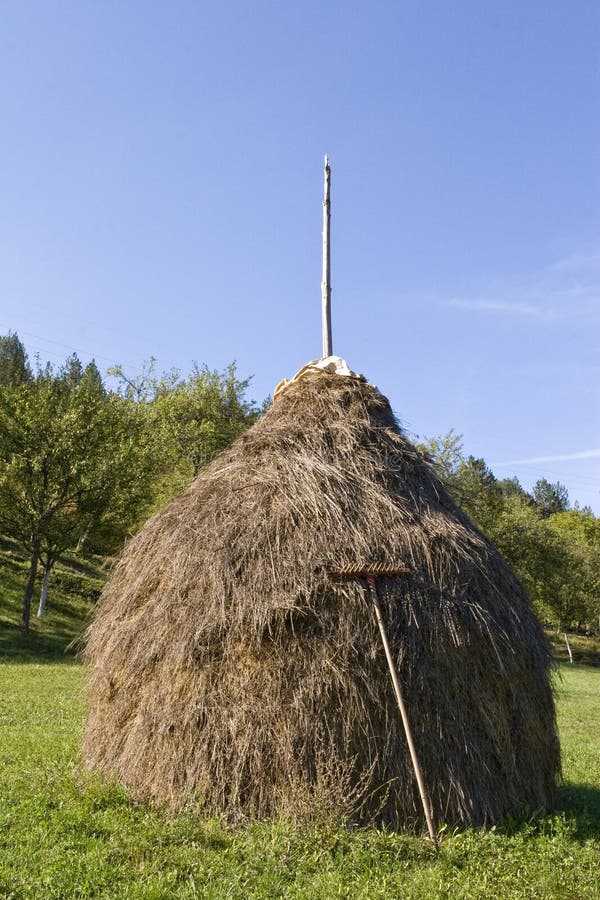 Traditional Haystack Rural Scene Stock Image - Image of farming ...