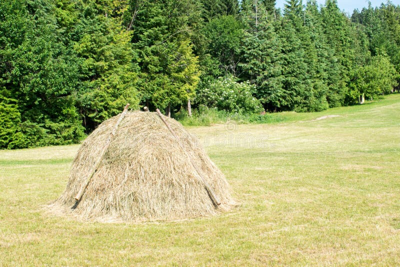 Traditional Haystacks from a Mountain Village in Mountains Stock Photo ...