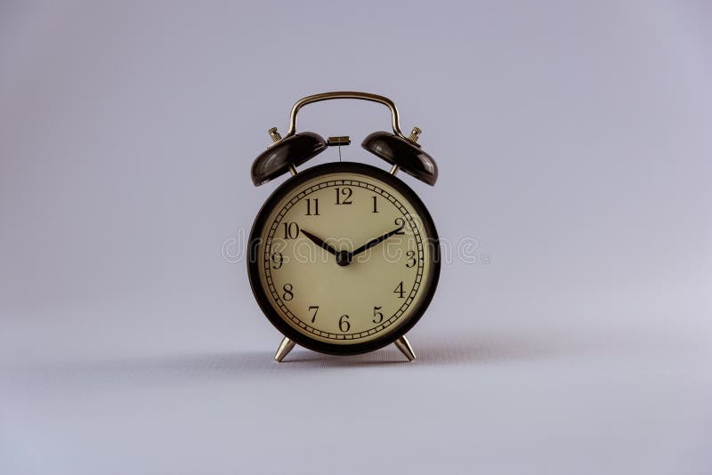 Traditional High Key Alarm Clock Stock Image - Image of width, high ...