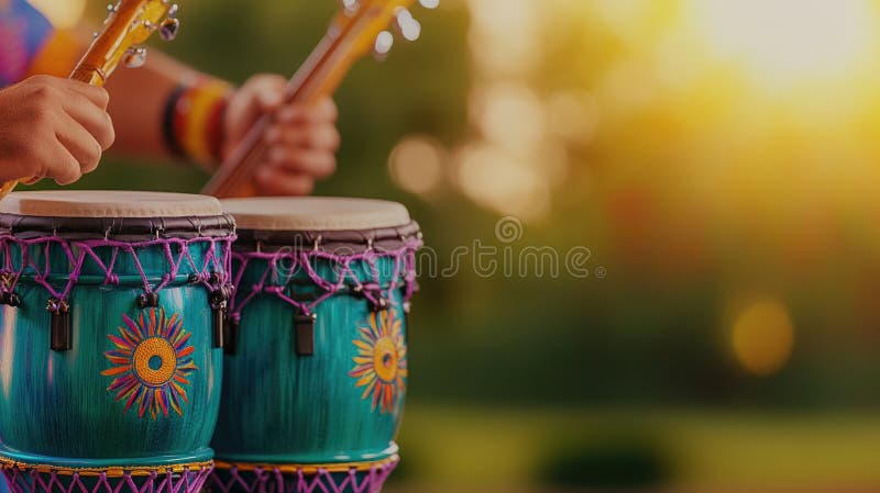 Traditional Hispanic Musical Instruments in Vibrant Outdoor Setting ...